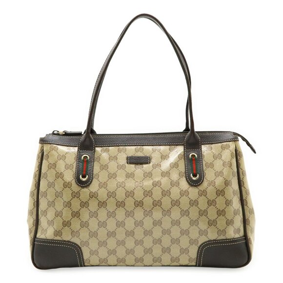 Gucci | Bags | Gucci Gg Crystal Shelly Handbag Tote Bag In Coated ...